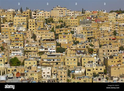 Cityscape Of Houses And Buildings In The Old City Amman Jordan Stock