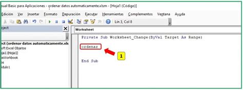 Ordenar datos mientras se escribe en Excel automáticamente