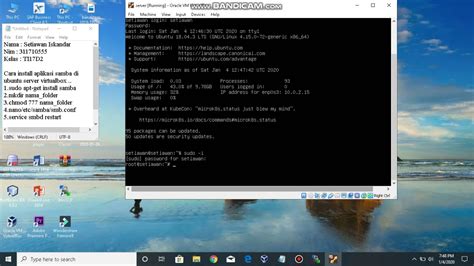 Tutorial Samba Di Ubuntu Server Virtual Box Youtube
