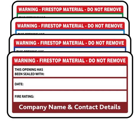Personalised Firestop Material Labels Pat Labels Online