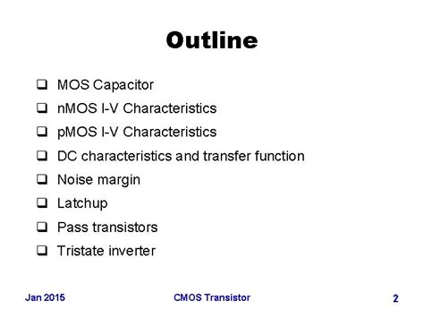 Cmos Transistor And Circuits Instructed By Shmuel Wimer