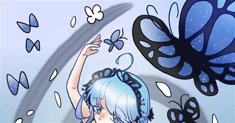 일러스트 푸른나비 춤 보라컵のイラスト Pixiv