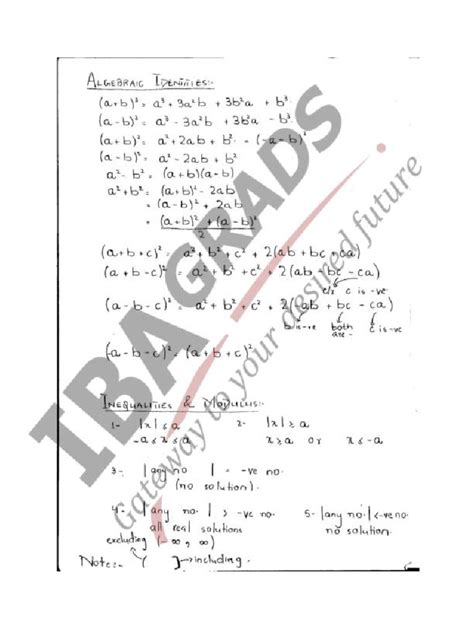 Math Formula Sheet Pdf