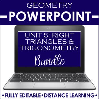 Geometry PowerPoint Unit Bundle Right Triangles Trig DISTANCE LEARNING