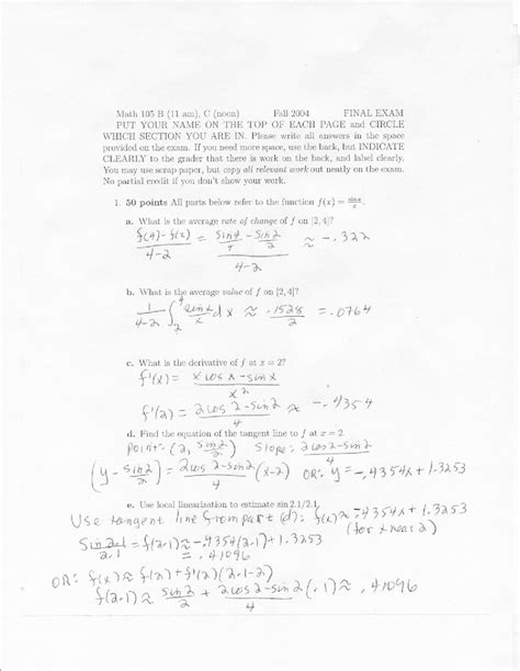 Actual Value Calculus Solved Exam Docsity