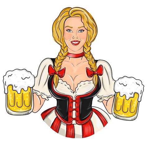 Premium Vector Girl With Beer Sexy Woman With Beer Oktoberfest