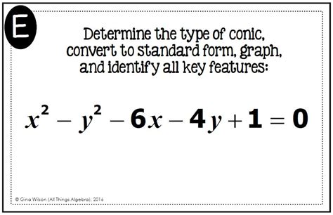 Identifying And Graphing Conic Sections Stations Activity All Things Algebra®
