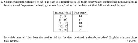 Solved Consider A Sample Of Size N 62 The Data Is Summarized In The
