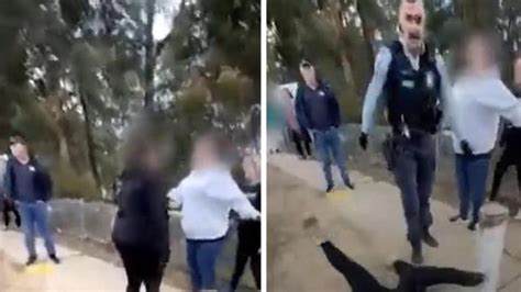 Nsw Cop Filmed Allegedly Pushing Woman Outside School Au
