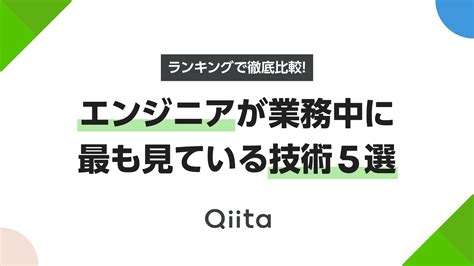 日本最大級のエンジニアコミュニティ「qiita（キータ）」が、業務時間帯に最も見られている技術や開発ツールについての調査結果を公開