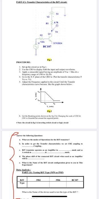 Solved PART B The BJT Characteristics PROCEDURE Using Chegg Com