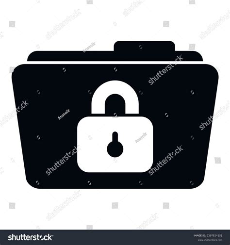 Lock Folder Icon Simple Vector Cipher Stock Vector Royalty Free