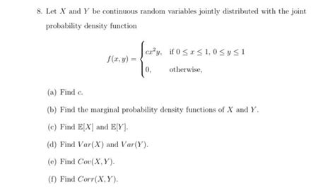 solved 8 let x and y be continuous random variables jointly
