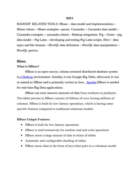 Unit 5 Notes Pdf Apache Hadoop Map Reduce