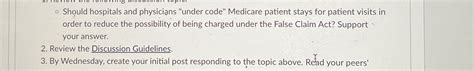 Solved Should Hospitals And Physicians Under Code Medicare