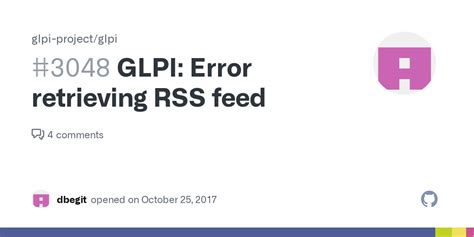Glpi Error Retrieving Rss Feed · Issue 3048 · Glpi Projectglpi · Github