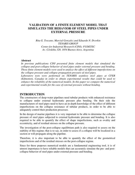 Pdf Validation Of A Finite Element Model That Simulates The Behavior