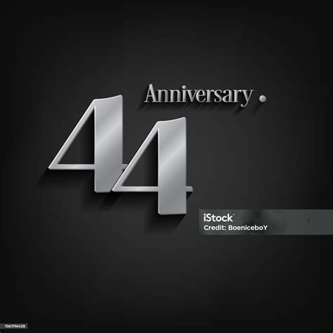44 년 기념일 축 하입니다 기념일 로고 우아함 번호와 3d 스타일 색과 검은색 축 하 초대 카드 인사말 카드에 대 한 벡터 디자인에 고립 된 그림자 기념일에 대한 스톡