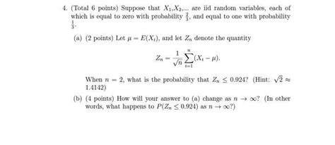 solved 4 total 6 points suppose that x1 x2 are iid