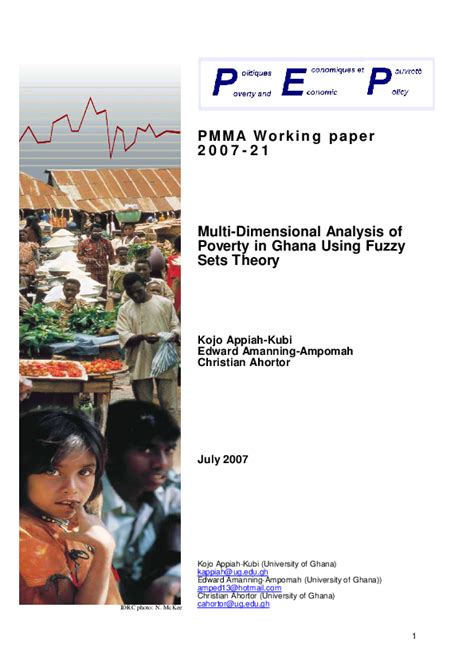 Pdf Multidimensional Analysis Of Poverty In Ghana Using Fuzzy Sets Theory