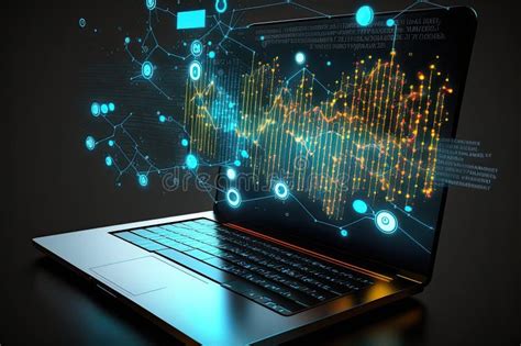 Digital Data And Network Connection On Laptop Screen Big Data Analysis