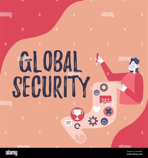 Hand Writing Sign Global Security Word Written On Protection Of The