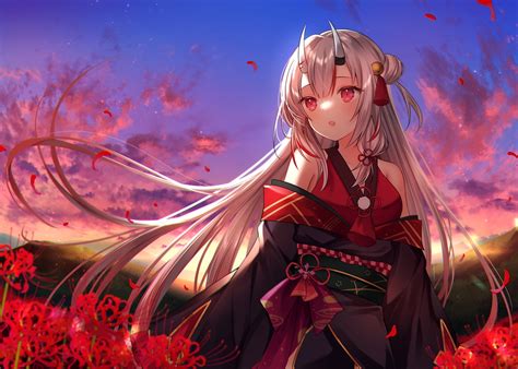 haruyama natsuwo hololive nakiri ayame horns japanese clothes ...