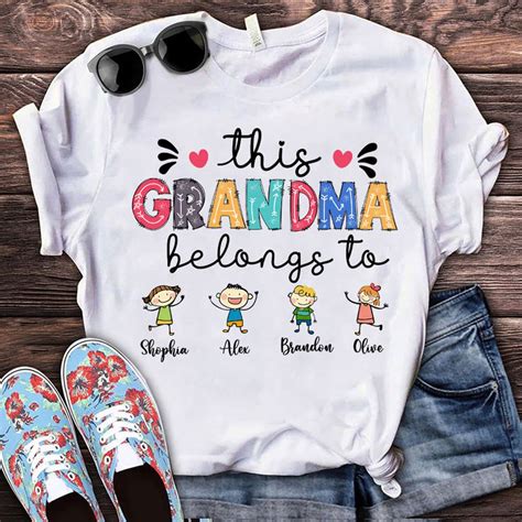 This Grandma Belongs To Personalize T Shirt Grandma For Mothers Day