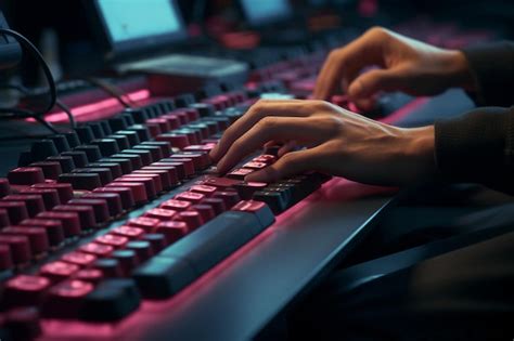 Closeup Of Diverse Hands Typing On Keyboards For S 00014 02 Premium Ai Generated Image