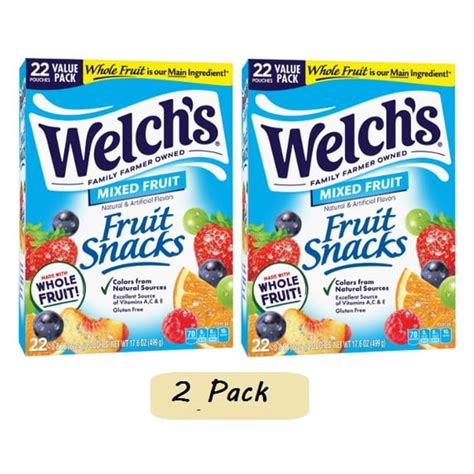 2 Pack Welchs Fruit Snacks Gluten Free Mixed Fruit Soft Fruit Snacks