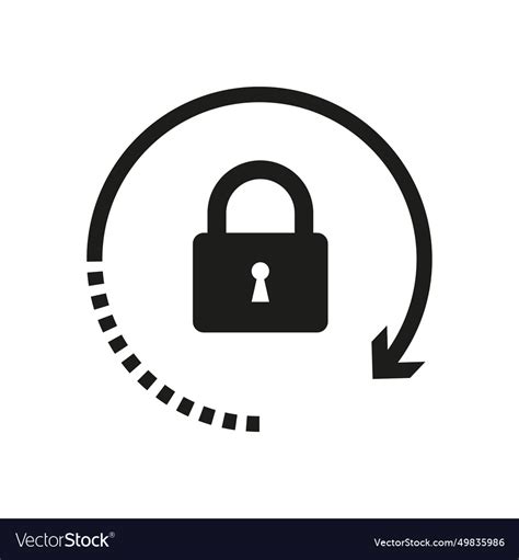 Lock Reload Icon Reset Password Symbol Royalty Free Vector