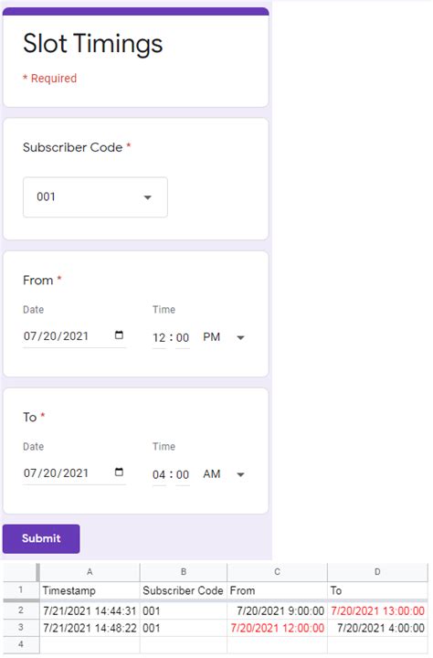 OnClick Event For Google Forms Submit Button Stack Overflow