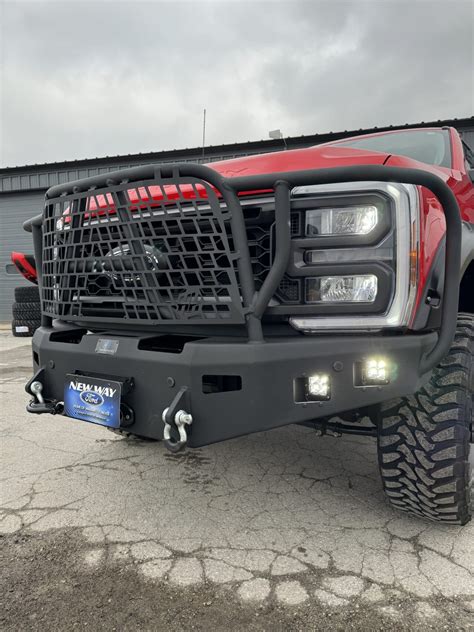 2023 2025 Ford F 250 F 550 Front Winch Bumper With Full Brush Guard