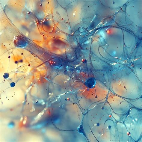 Abstract Neural Network Blue And Orange Energy Flow Synaptic Connections Digital Creativity