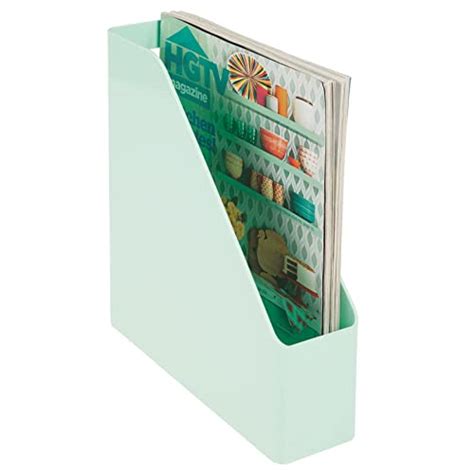 Mdesign Plastic Slim Vertical File Folder Bin Storage Organizer With