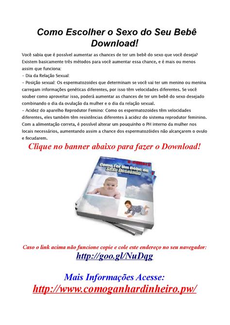 Como Escolher O Sexo Do Seu Beb Pdf By Download Gr Tis Completo Issuu