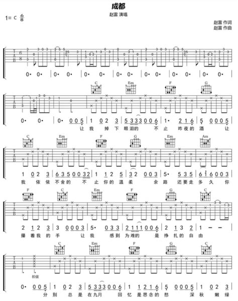 成都吉他谱原版是什么 百度经验
