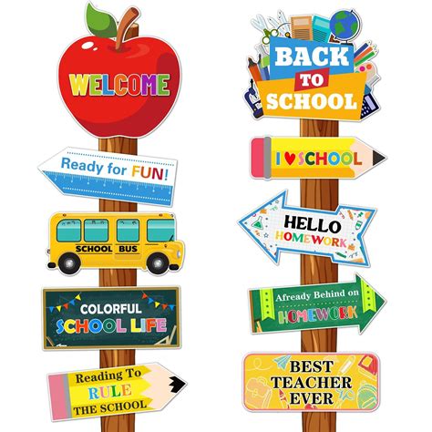 20pcs Back To School Decorations Weclome Yard Signs First Day Of School