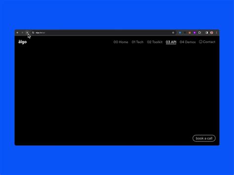 Algo API Page Header Awwwards