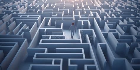a maze with a human figure navigating through it displayed against a challenging problem