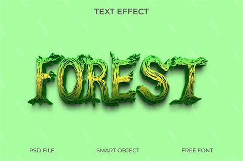 3d Forest Text Effect With Nature Elements Free Photoshop Psd File