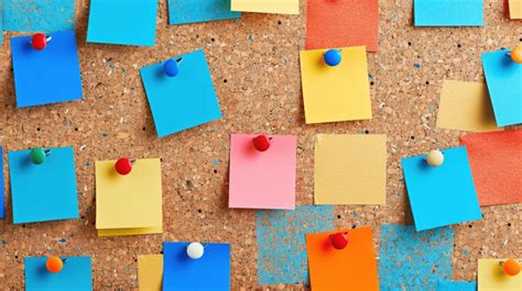 Cork Board With A Pinned Colored Blank Notes Background Board Cork