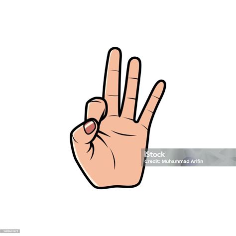 아홉 손가락 기호 손 기호는 흰색 배경에 격리되어 있습니다 아이콘 벡터 그림입니다 7에 대한 스톡 벡터 아트 및 기타 이미지 7 8 공부 Istock