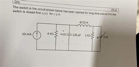 Solved The Switch In The Circuit Shown Below Has Been Opened Chegg