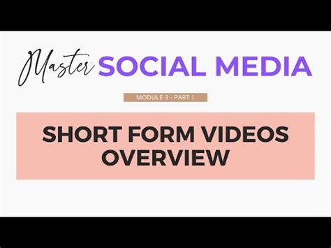 SMB Short Form Videos Overview YouTube