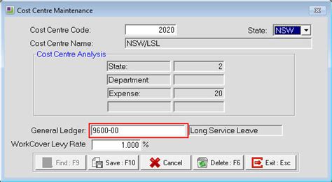 Changing General Ledger Codes Australia