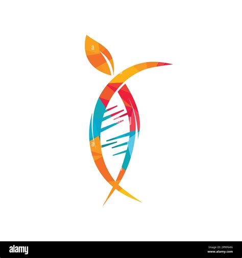 Dna Tree Vector Logo Design Dna With Green Leaves Vector Logo Design
