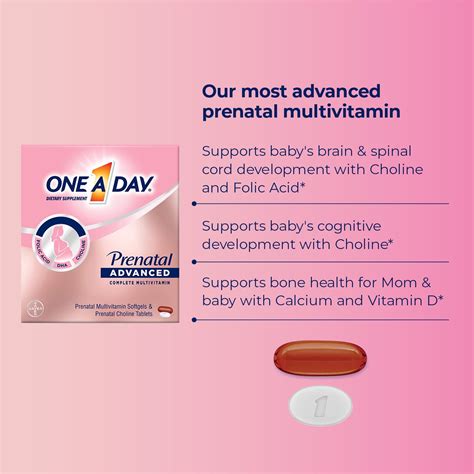 One A Day Advanced Prenatal Multivitamin With Choline 3030 Count X2