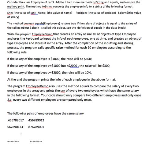 Solved Consider The Class Employee Of Lab3 Add To It Two