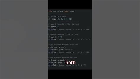 Python Trick Using Collectionsdeque For Fast Appends And Pops Youtube